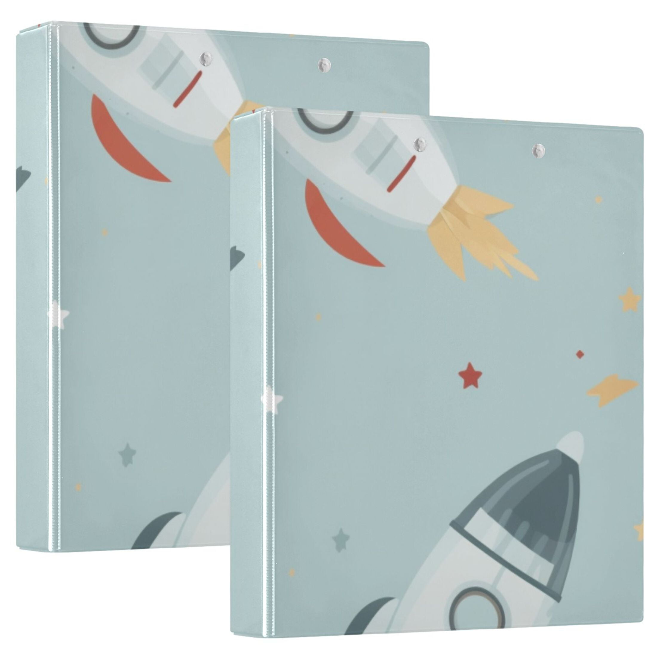 Rockets in Green 3 Ring Binders 1.5 inch Hardcover File Folders with ...