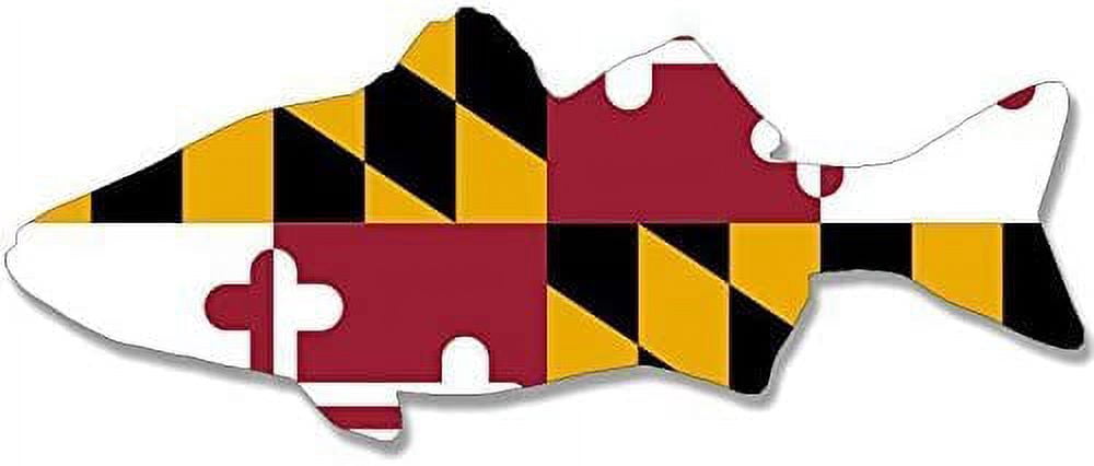 Rockfish Shaped Maryland Flag 3M Reflective sticker| Fish Decal ...
