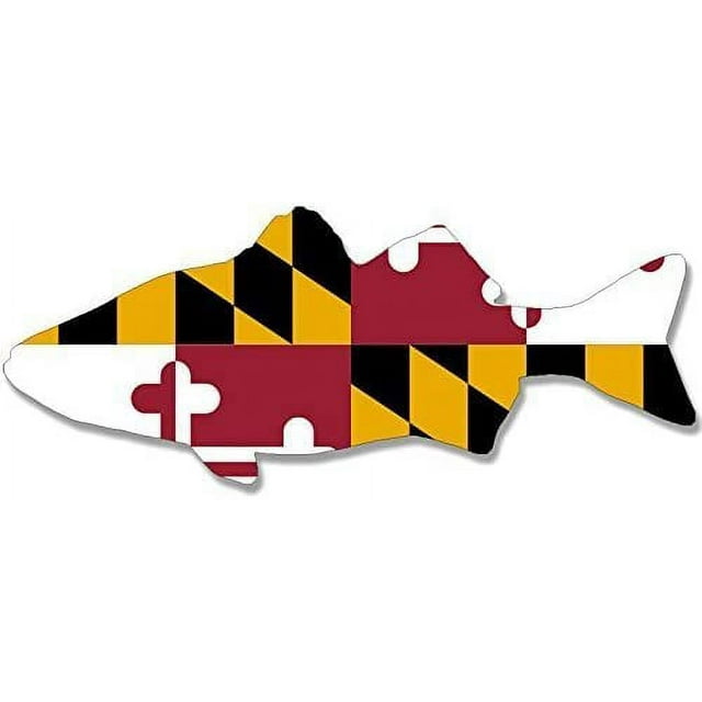 Rockfish Shaped Maryland Flag 3M Reflective sticker| Fish Decal ...