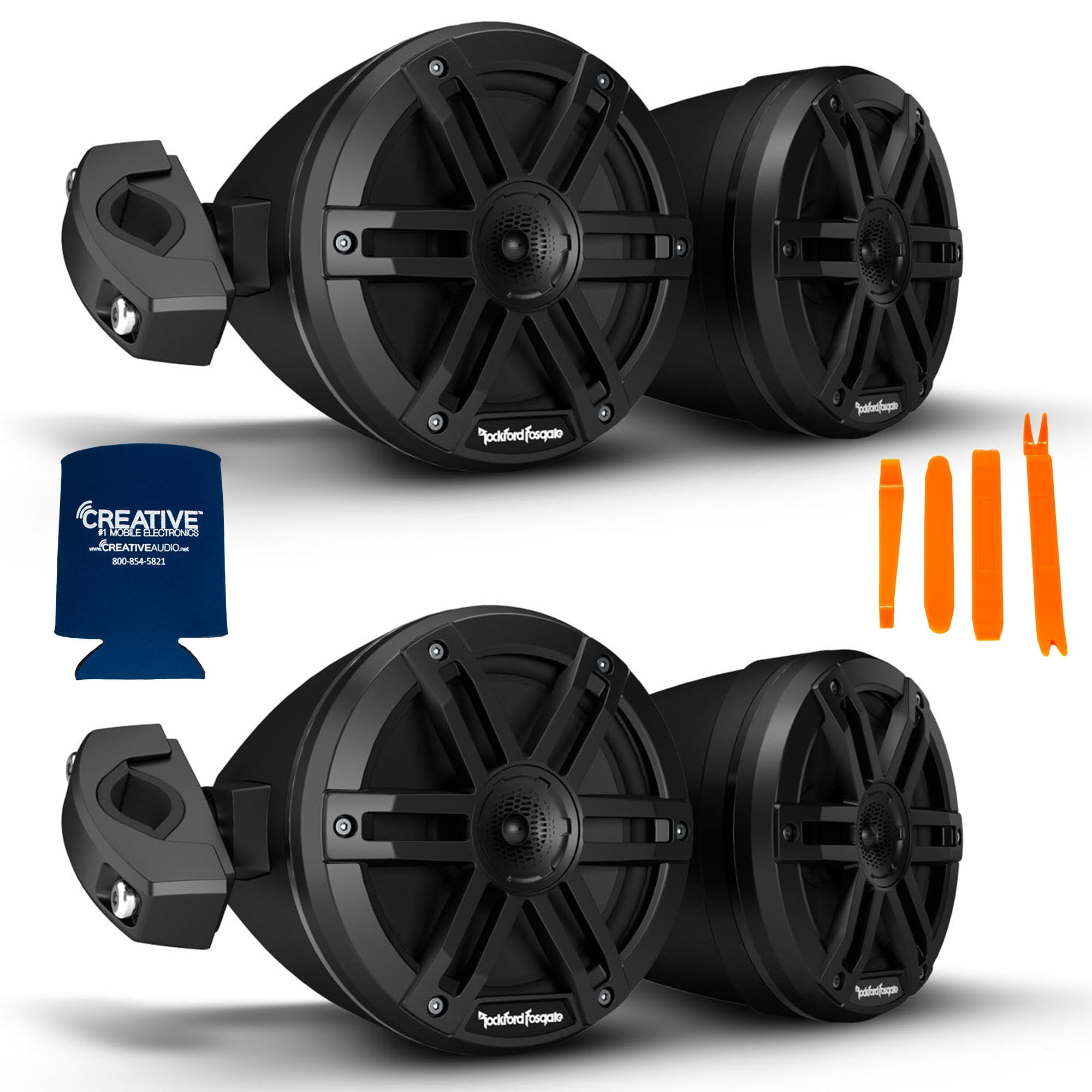 Rockford Fosgate 2 Pair of M0WL-65MB M0 Series Black 6.5" Moto-Can ...
