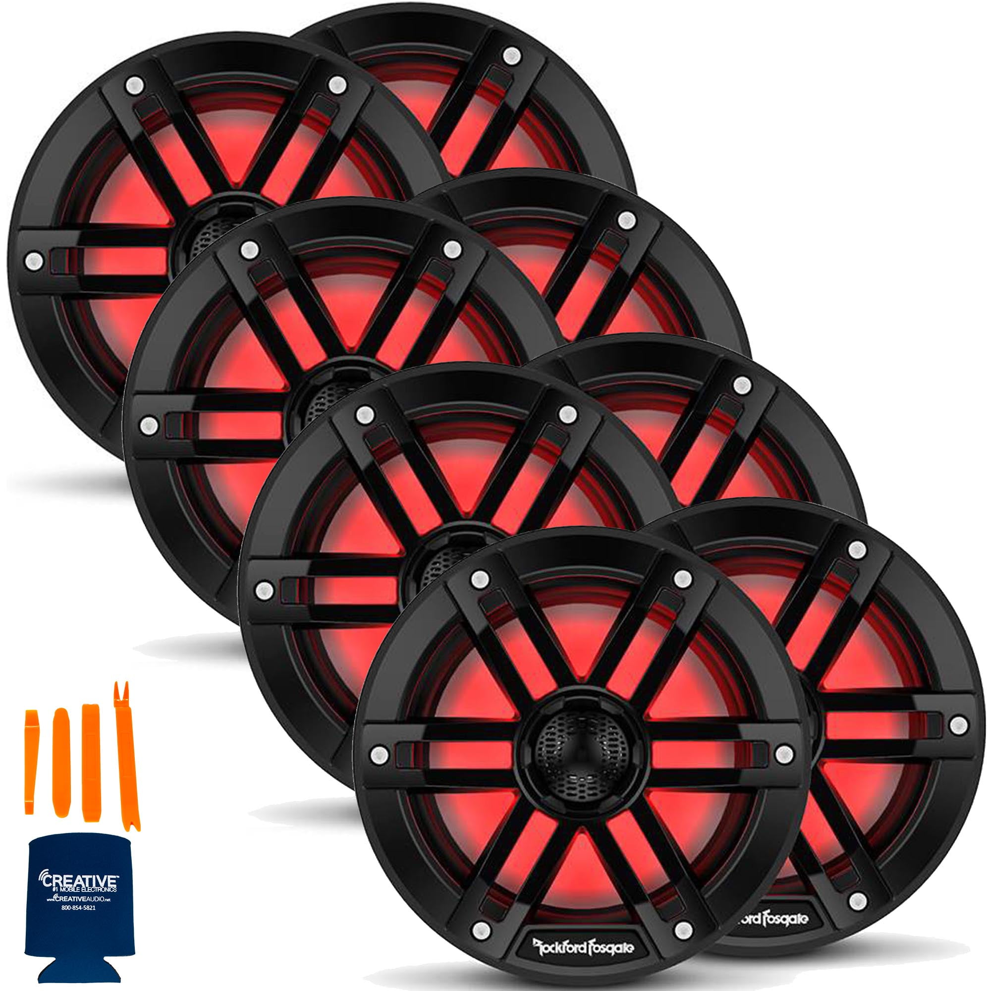 Rockford Fosgate 4 Pair M1-65B M1 Series 6.5” Color Optix Marine 2-Way ...