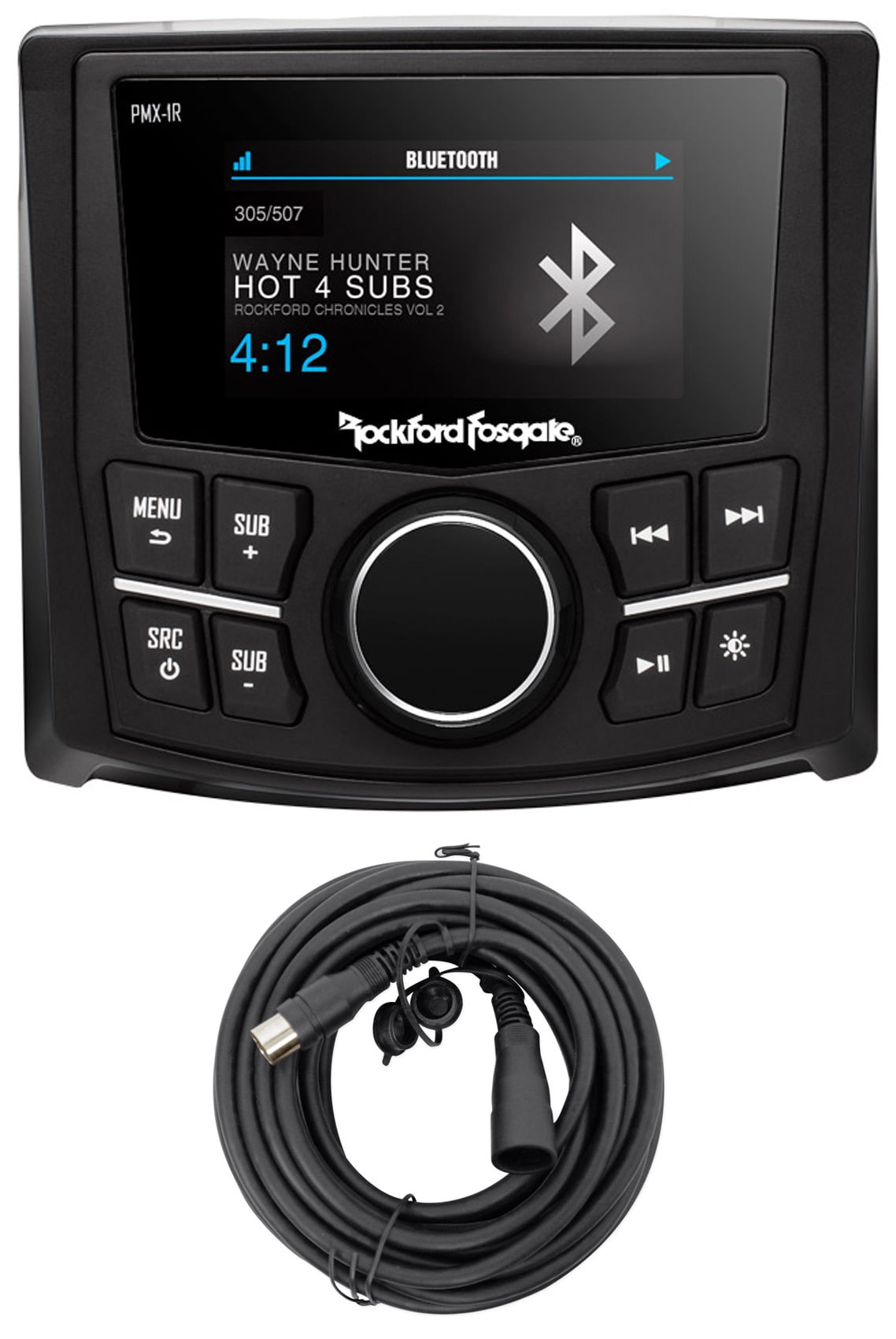 Rockford Fosgate PMX-1R Wired Marine Remote w/2.7" Display PMX-8BB, PMX ...