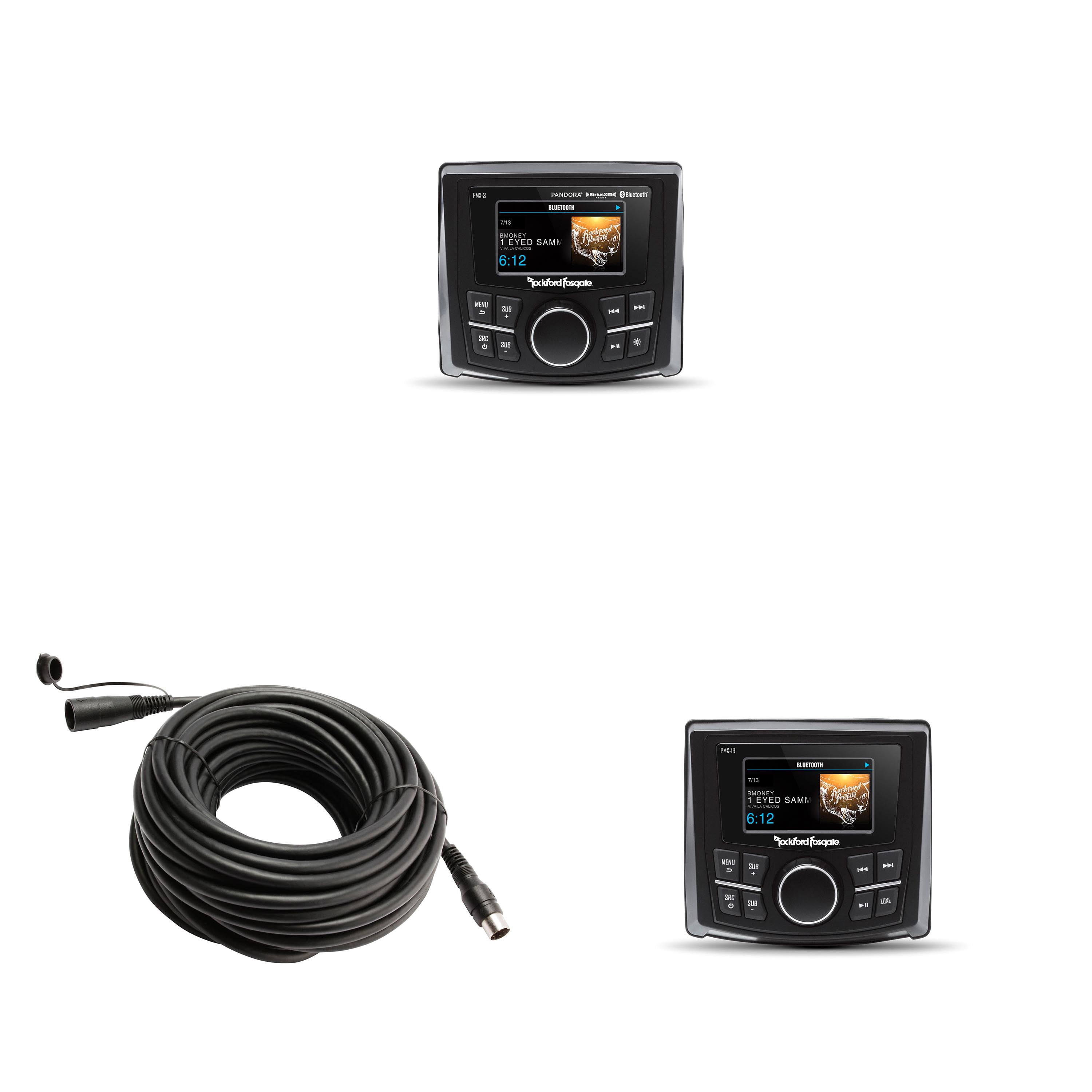 Rockford Fosgate PMX-3 2.7” Wet Bonded IPX6 Color Marine Media Receiver ...