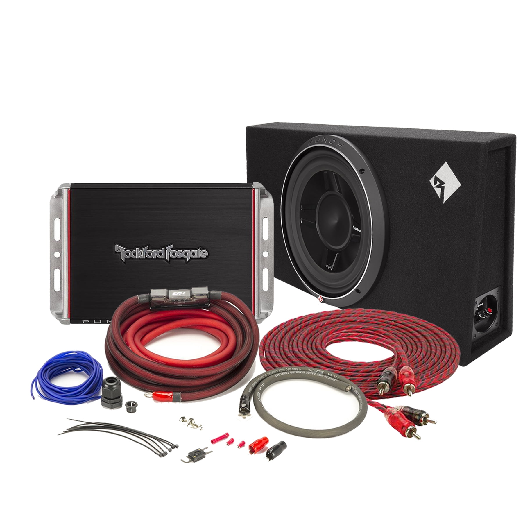 Rockford Fosgate Punch PBR300X1 Mono sub amplifier + P3S-1X12 12" stage ...