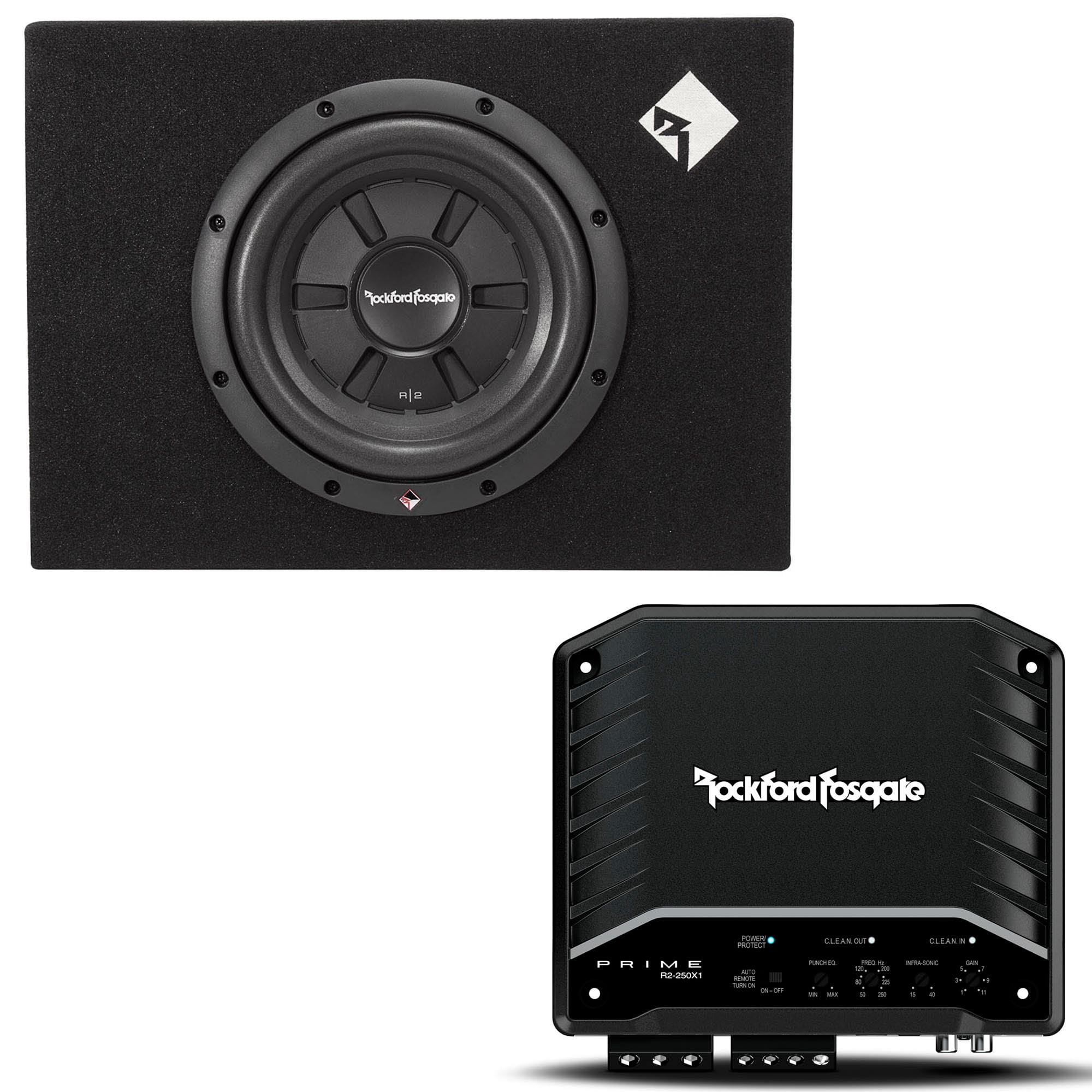Rockford Fosgate R2S-1X10 10" Sealed Enclosure, 200 Watts Rms, and a R2 ...