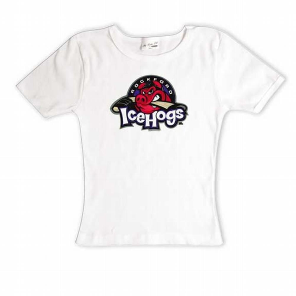 Rockford IceHogs - Logo White Juniors Babydoll T-Shirt - Medium ...