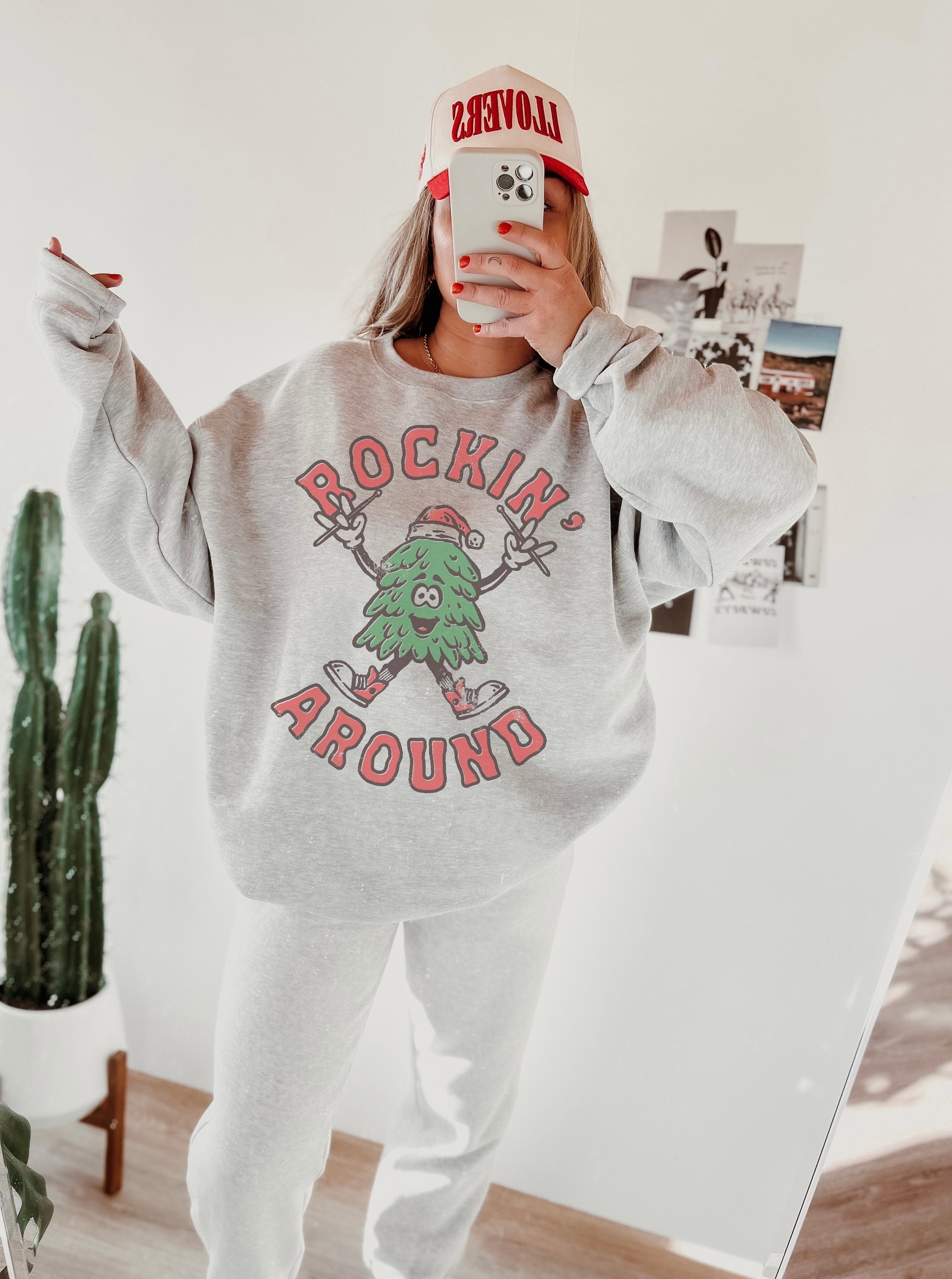 Rockin Around The Christmas Tree T-Shirt Retro Christmas Trendy T-Shirt ...