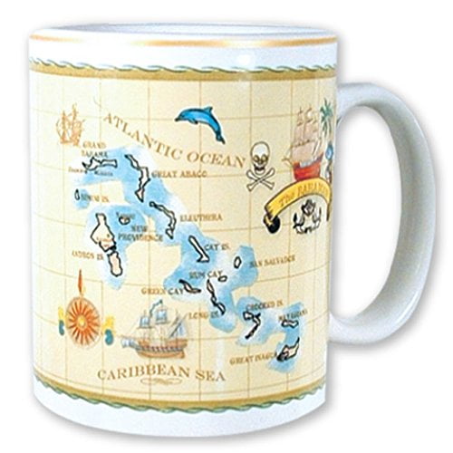 Rockin Gear Mug - Bahamas Gift and Souvenir Antique Map Ceramic Coffee ...