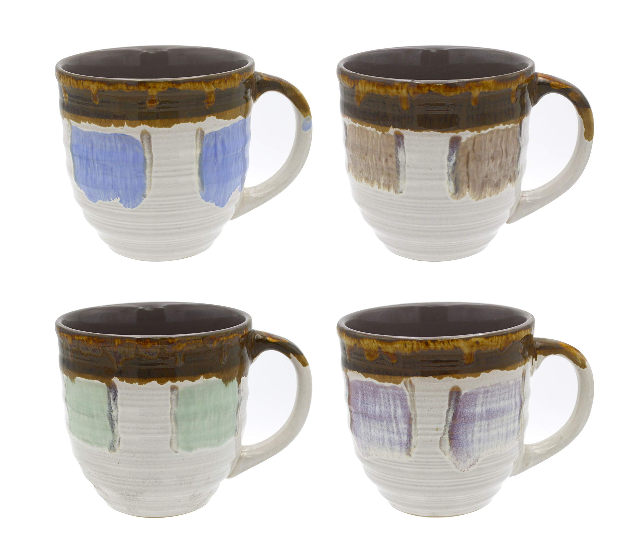 Rockin Gear Mug Large Coffee Mugs Set of 4 Glazed Ceramic Coffee Cups ...
