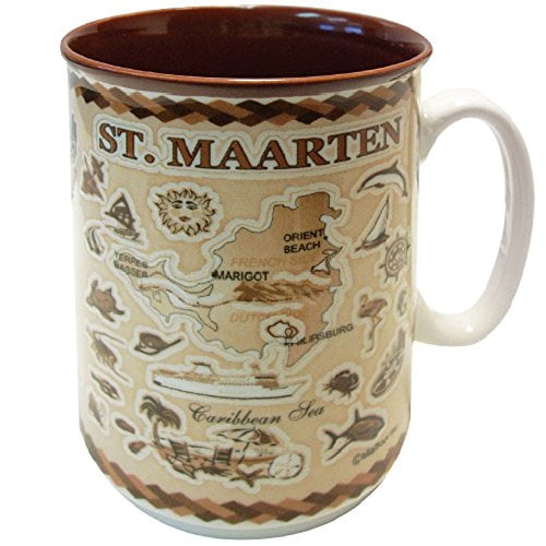 Rockin Gear Mug St. Maarten St. Martin Souvenir Gift Mugs Antique Brown ...