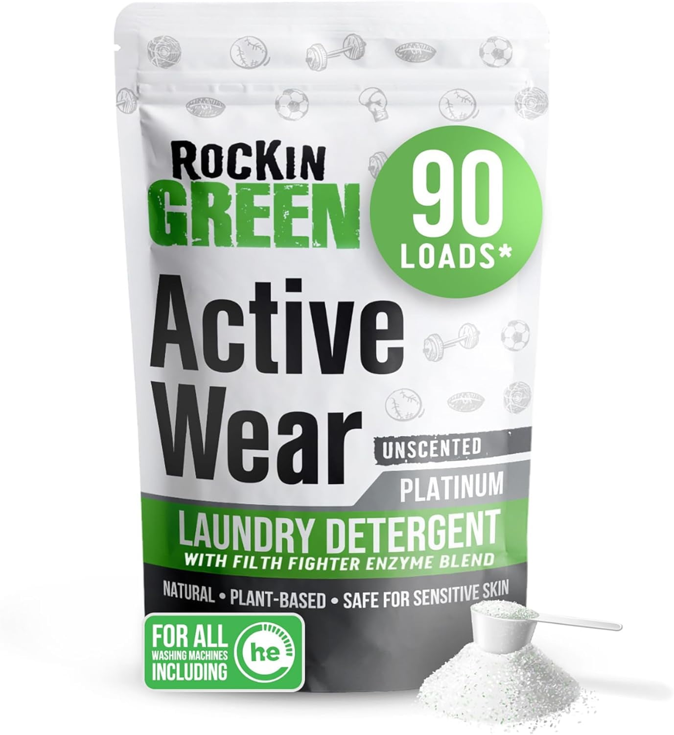 Rockin’ Green Active Wear Laundry Detergent - Unscented Laundry ...