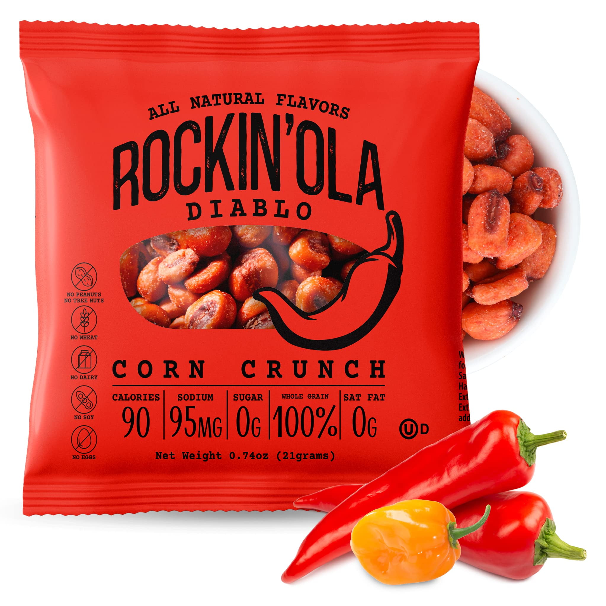 Rockin'Ola Corn Crunch, Back AIF4 to School Snacks, Crunchy Whole Corn ...