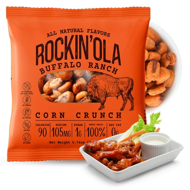 Rockin'Ola Corn Crunch, Back MZF22 to School Snacks, Crunchy Whole Corn ...