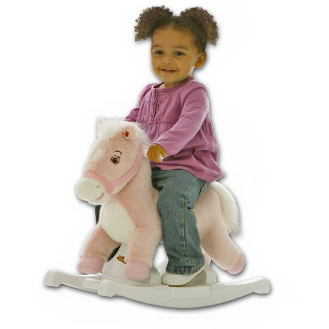 Rockin' Rider Pony Rocker Animated Plush Rocking Horse, Pink - Walmart.com