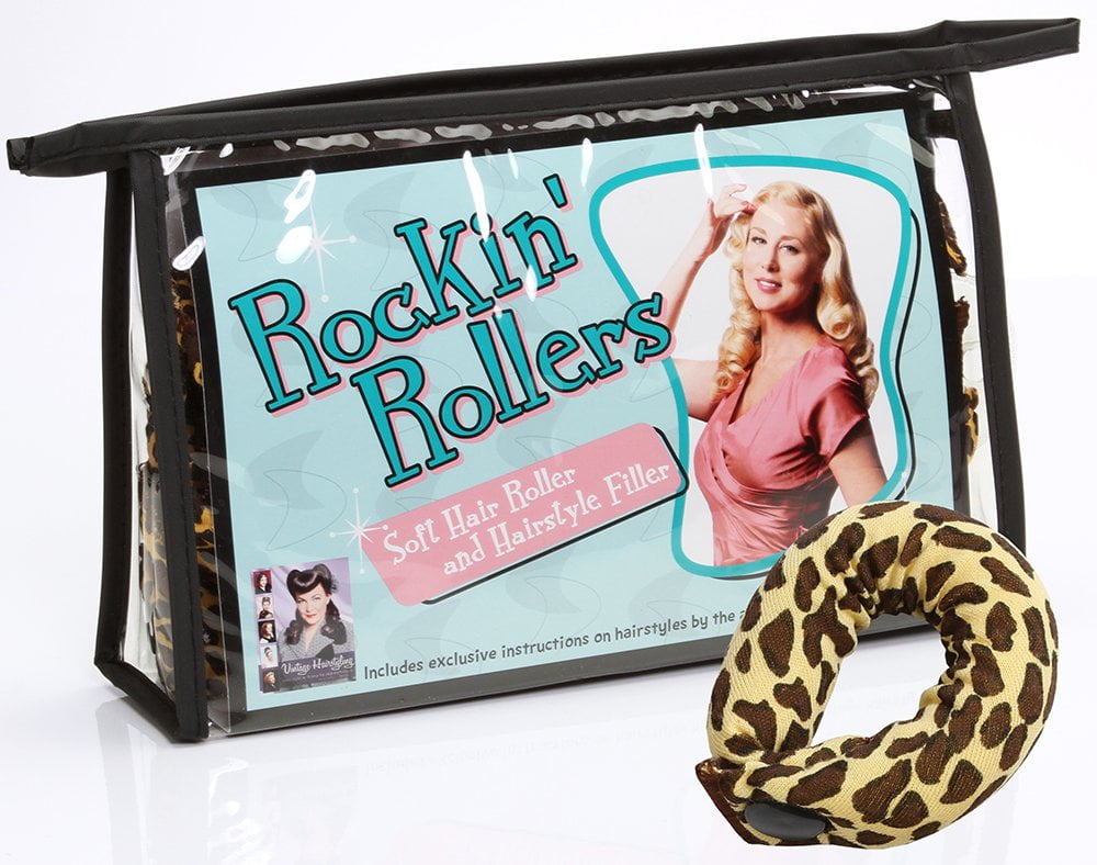 Rockin' Rollers Soft Leopard Print Hair Rollers and Hair Filler ...