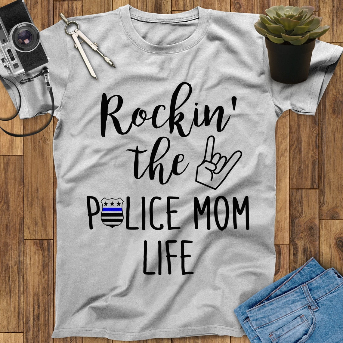 Rockin' The Police Mom Life Police Mom Shirt, Police Officer Gifts ...