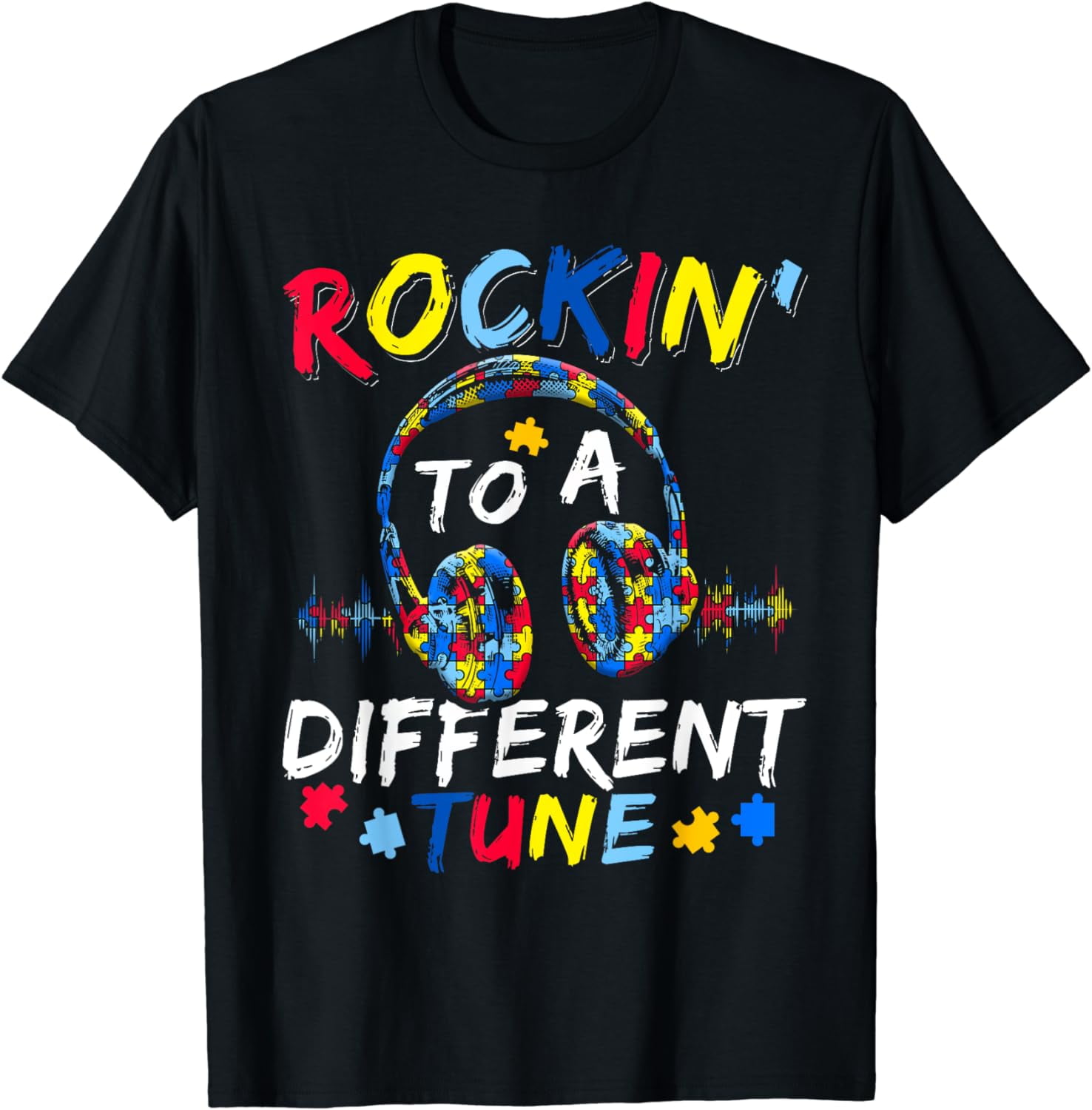 Rockin' To A Different Tune Autistic Autism Awareness Gamer T-Shirt ...