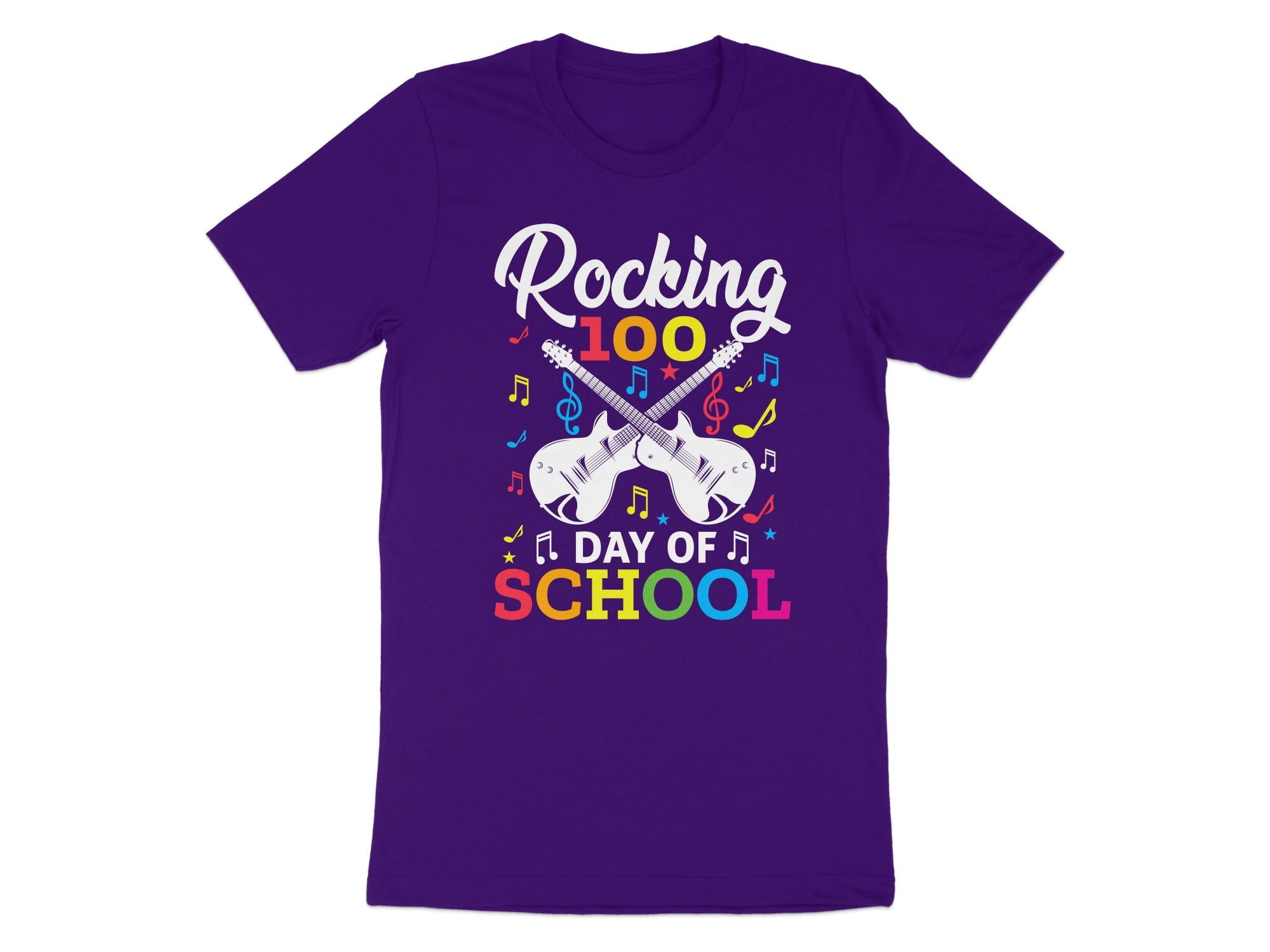 Rocking 100 Days of School Music Gift Item Guitar Graphic T-Shirt Funny ...