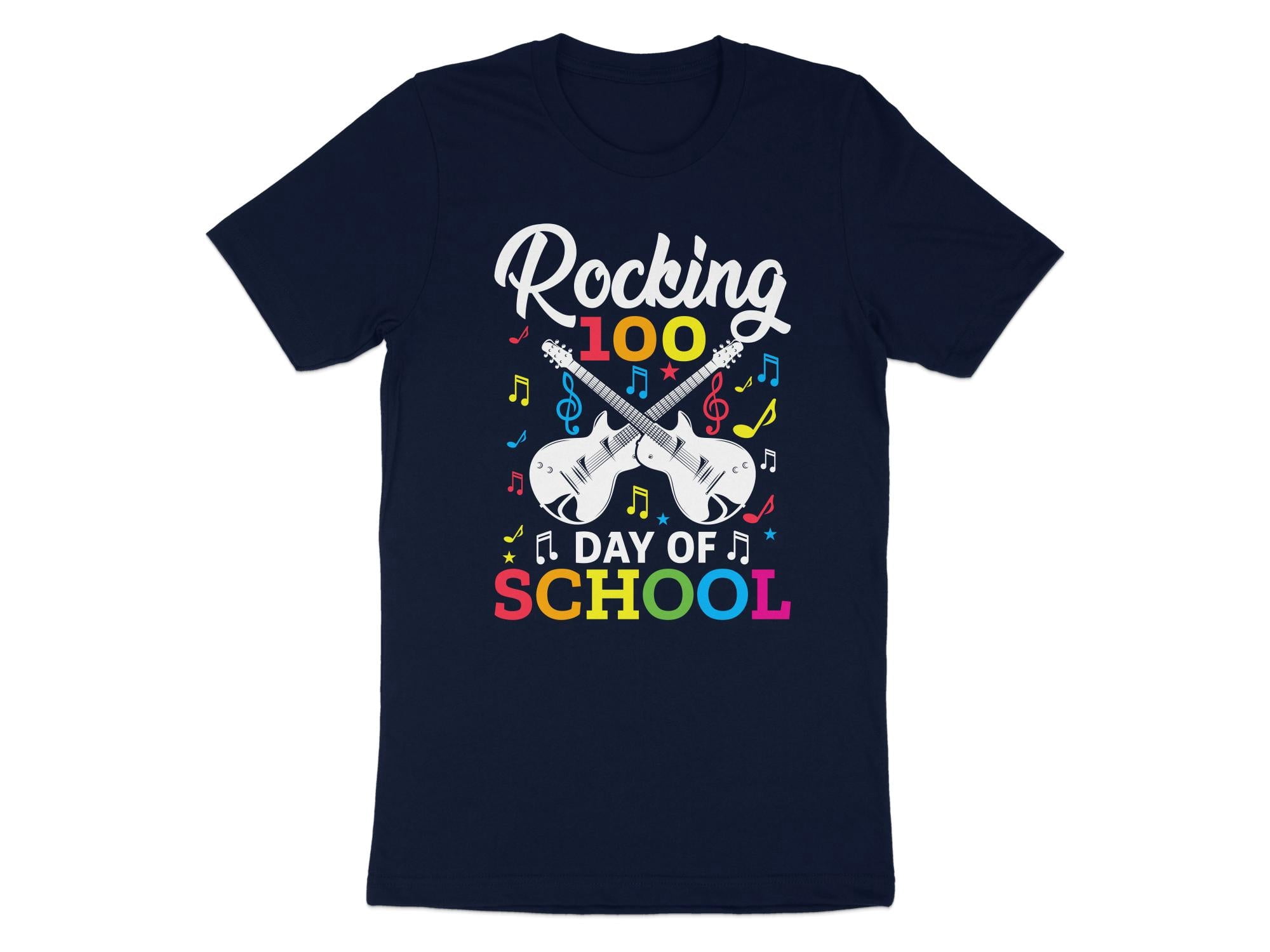 Rocking 100 Days of School Music Gift Item Guitar Graphic T-Shirt Funny ...