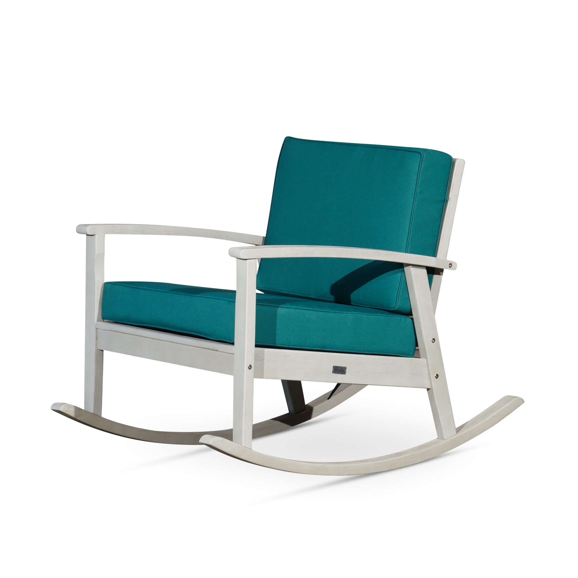 Rocking Chair with Solid Wood Legs, Modern Comfy Upholstered Rocker ...