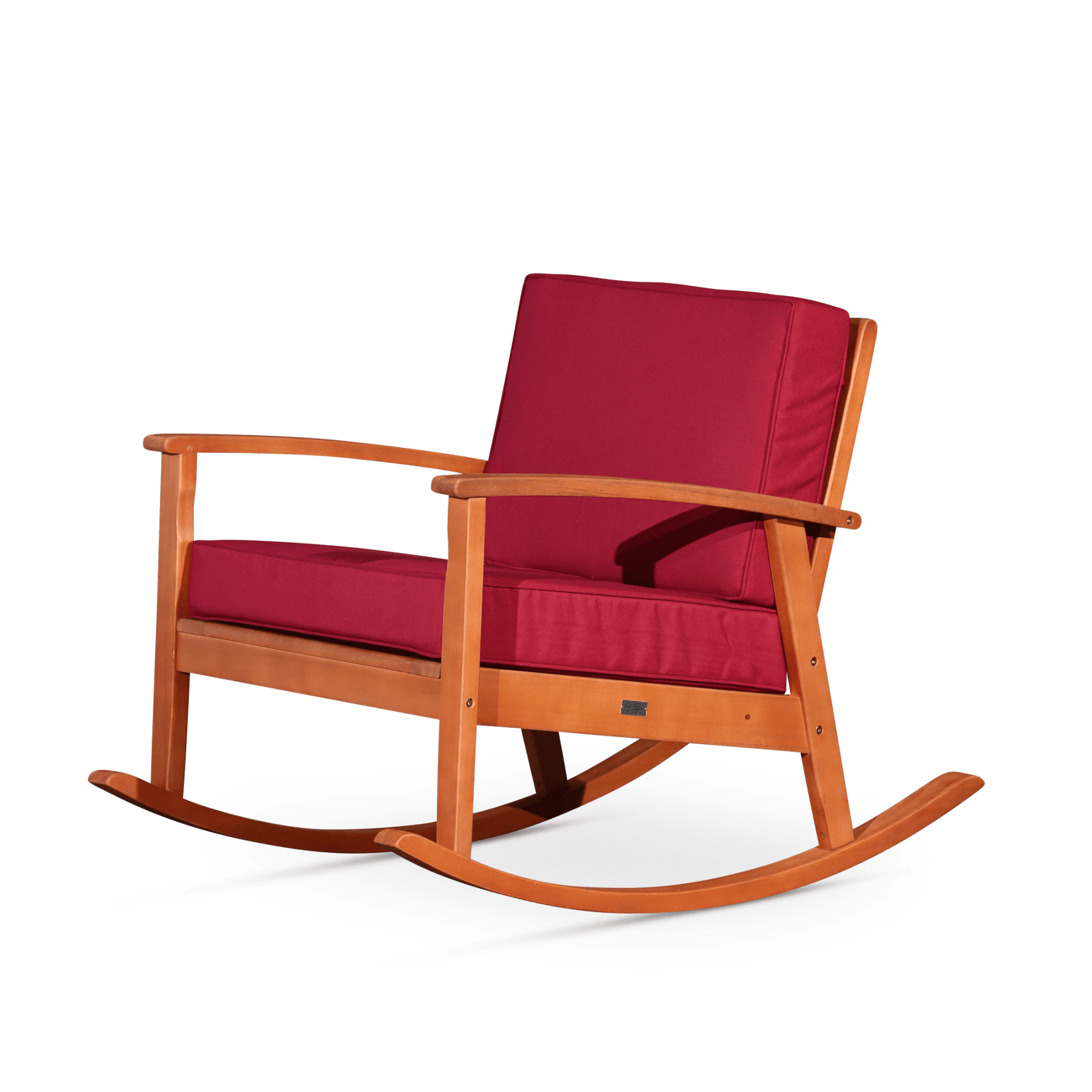 Indoor Outdoor Rocking Chair, Eucalyptus Rocker Recliner Chair with ...