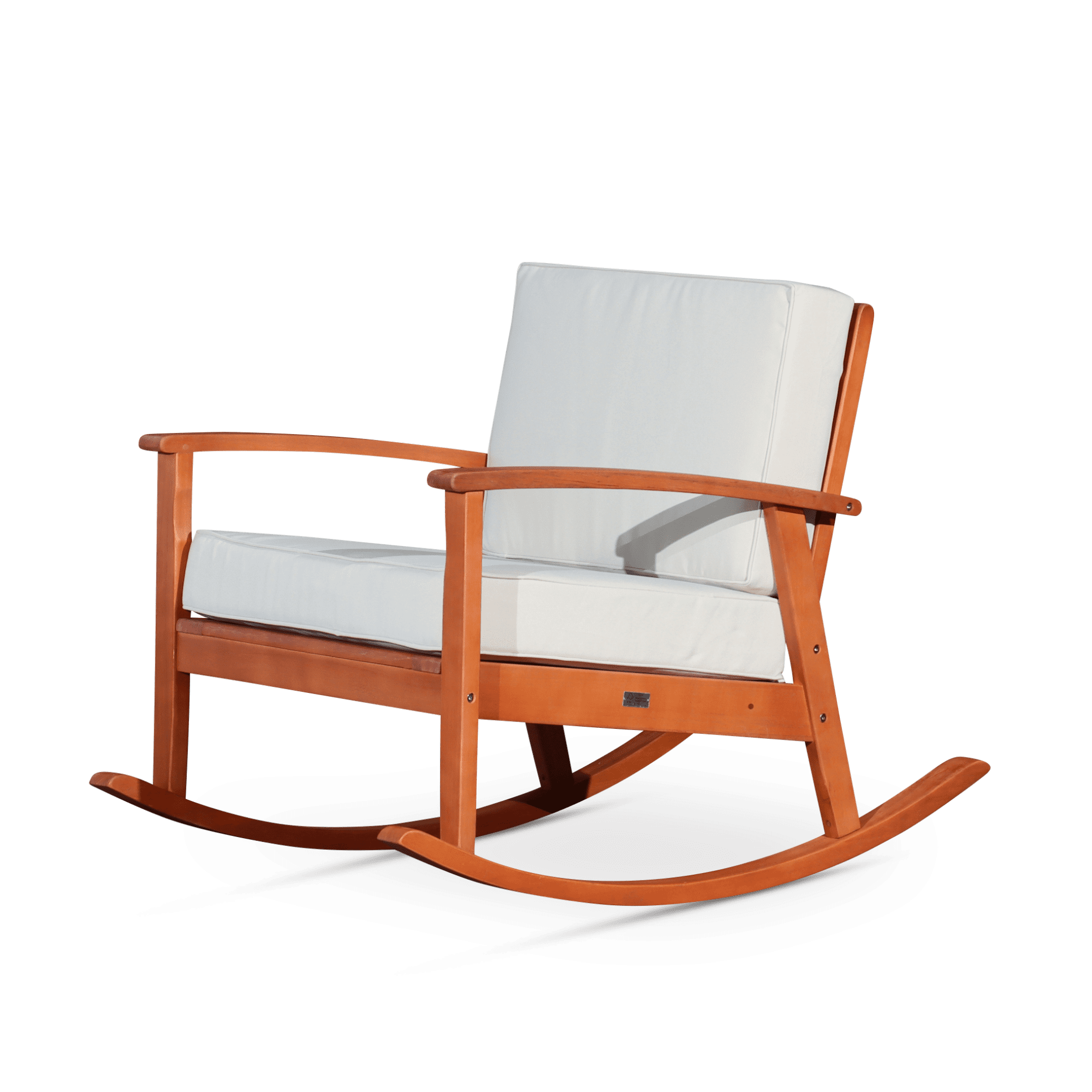 Rocking Accent Chair, Modern High Back Chair with Natural Oil Solid ...