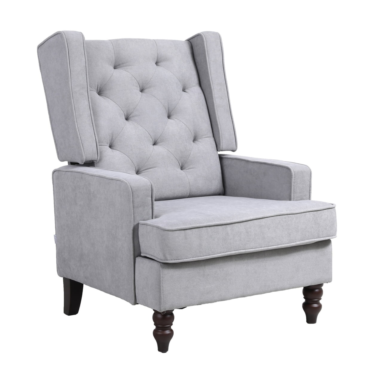 Rocking Accent Chair with Button Tufted Back, Gray- Saltoro Sherpi ...