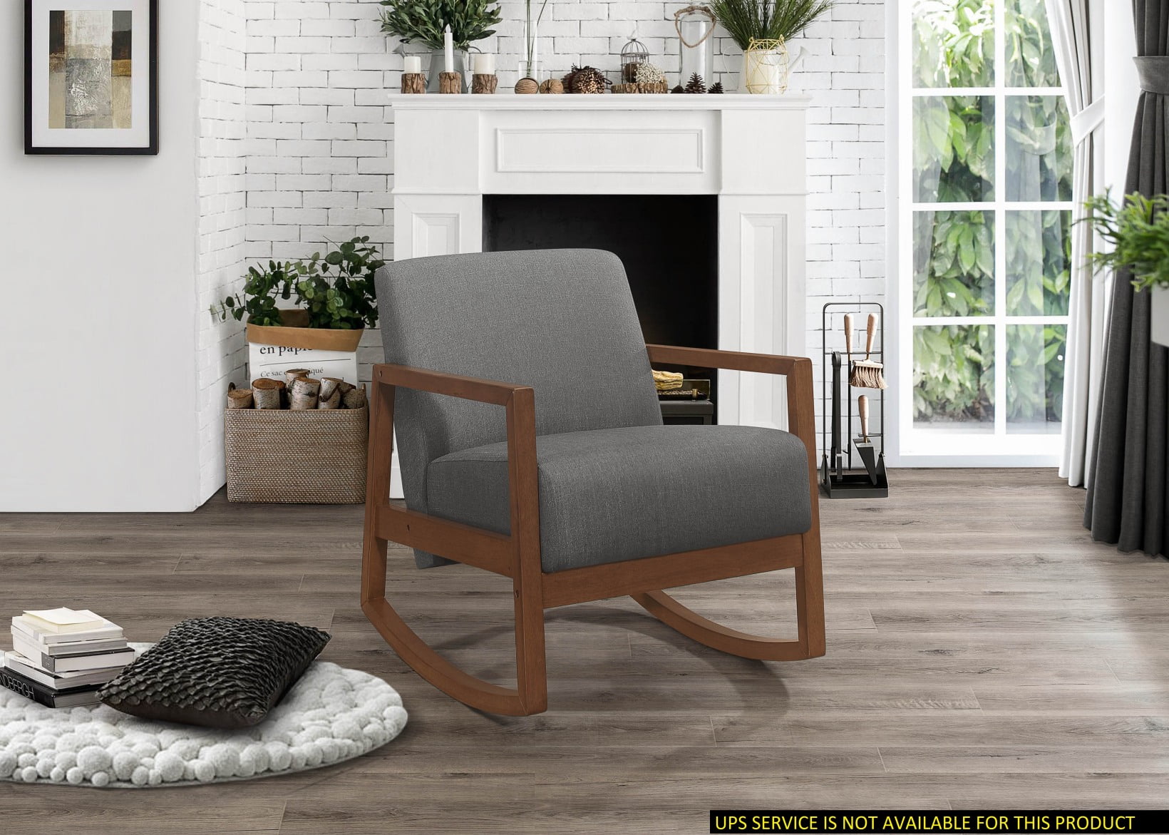 Rocking Chair, Accent Chair with Comfy Padded Cushion, Upholstery ...