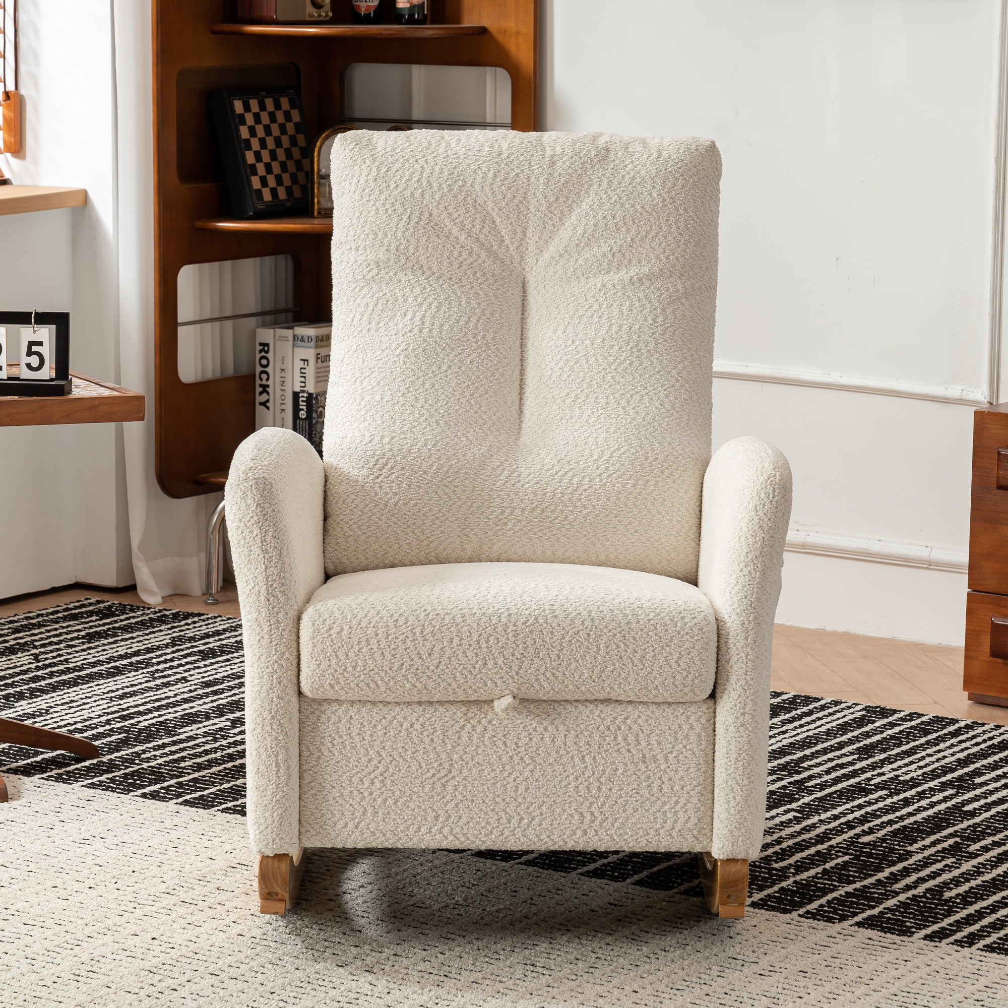 Rocking Chair Armchair, Accent Chair Relax Lounge Leisure Chair, Mid ...
