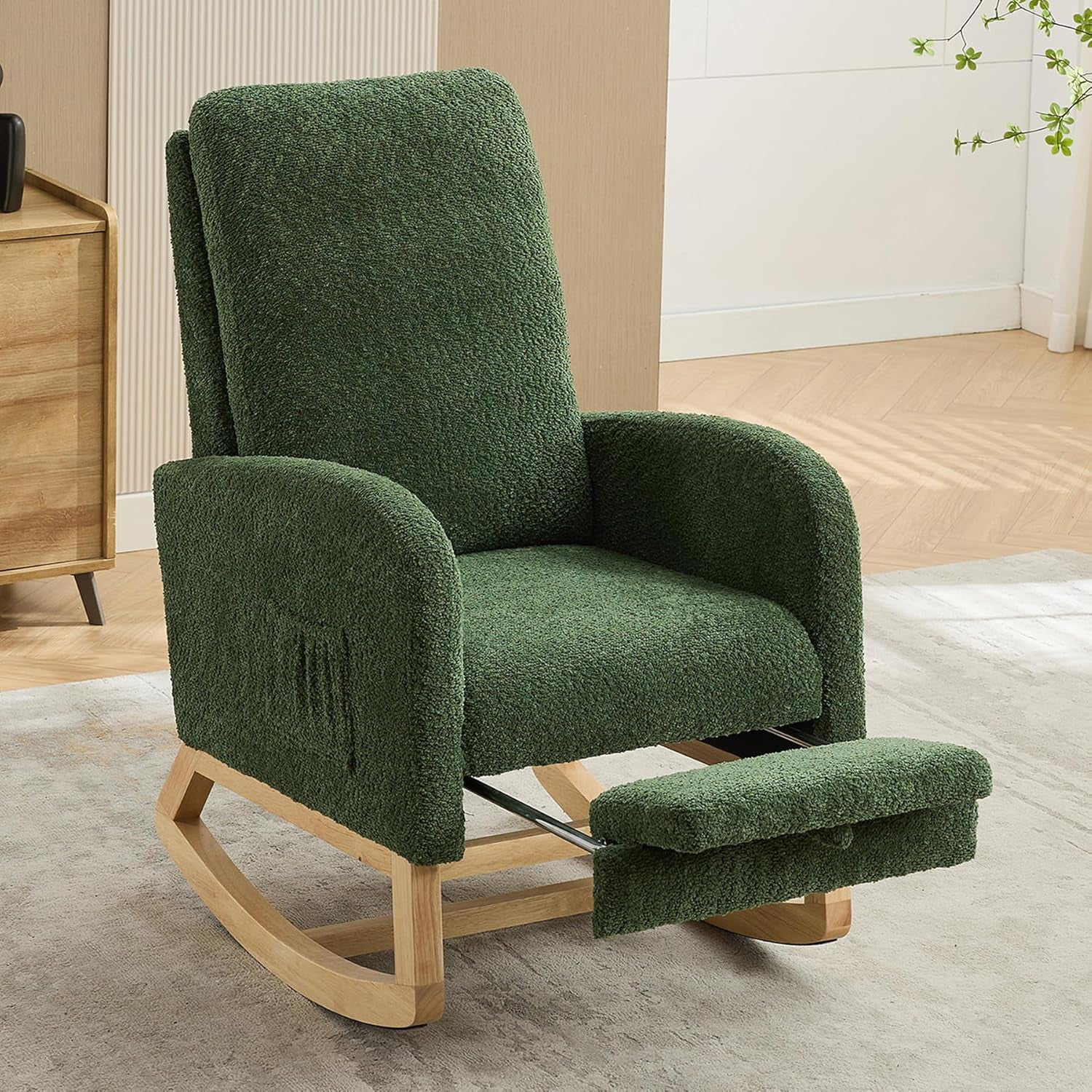 Rocking Chair with Foot Rest, Nursery Rocking Chairs with Rubber Wood ...