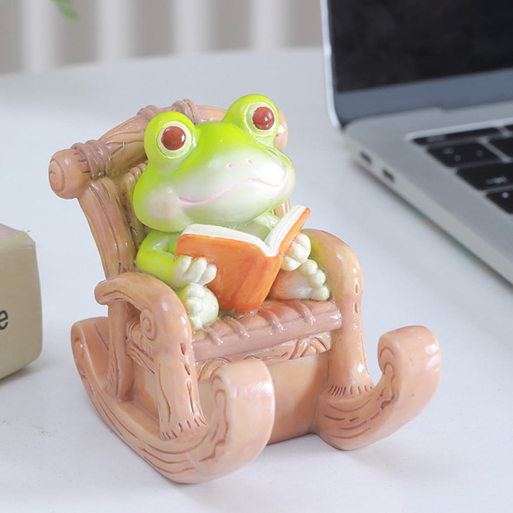 Rocking Chair Frog Phone Holder Cute Model Present Portable Desktop ...