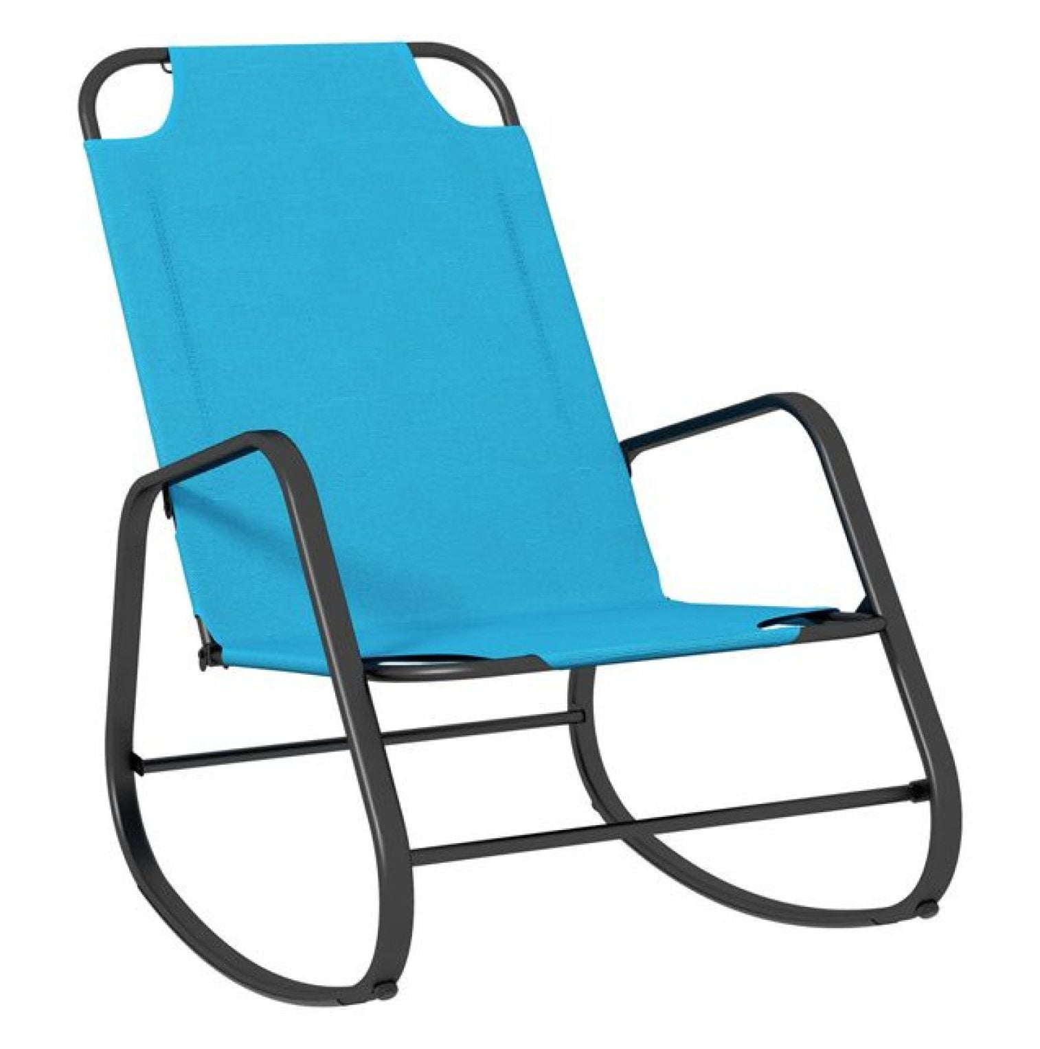Rocking Chair, Light Blue Outdoor Patio Furniture - Steel Frame, Sling ...