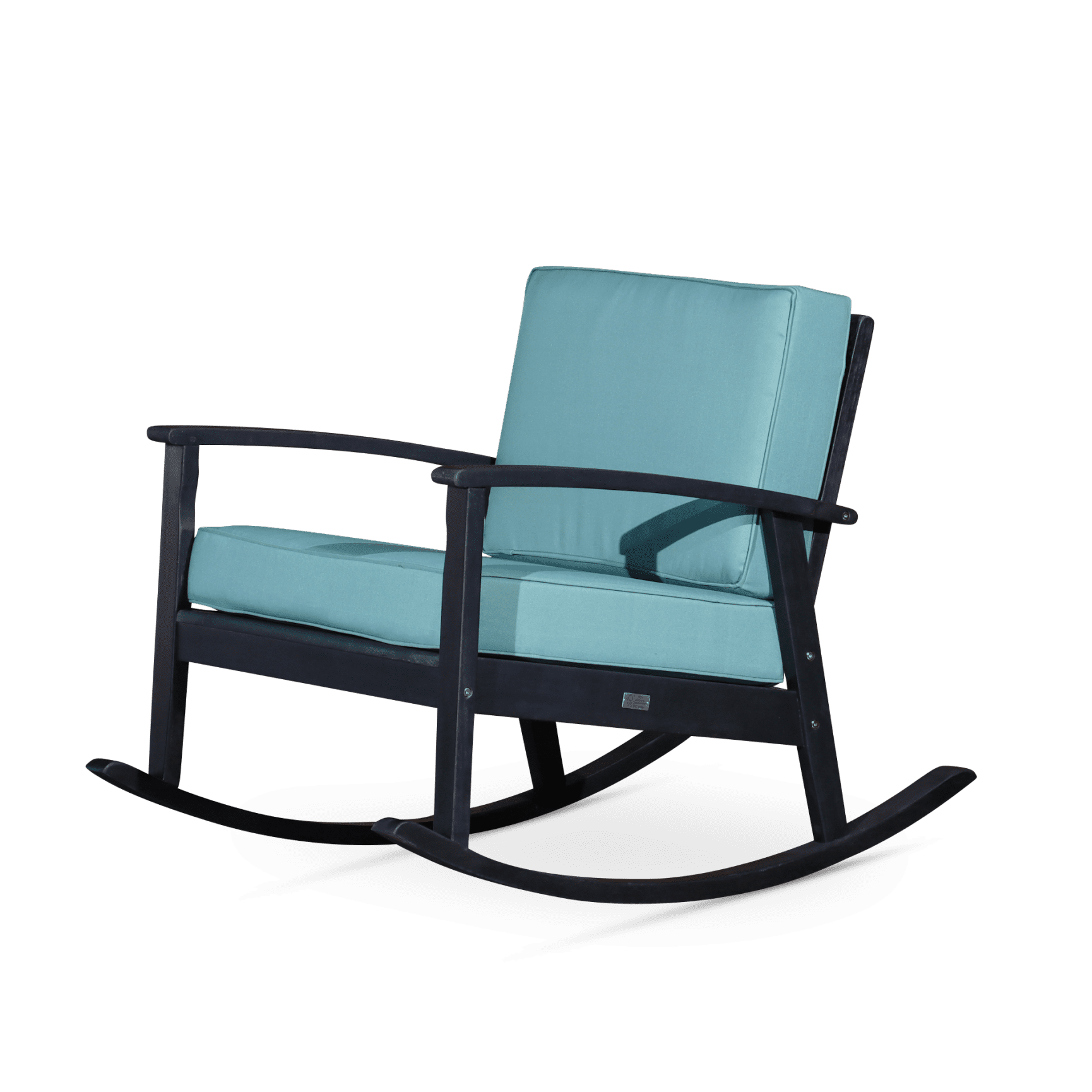 Rocking Chair, Modern High Back Chair with Espresso Solid Wood Legs ...