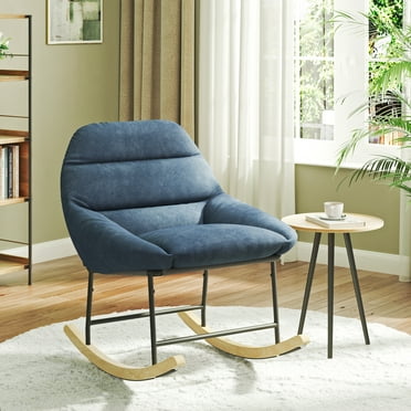 Yaheetech Modern Living Room Faux Leather Upholstered Rocking Chair ...