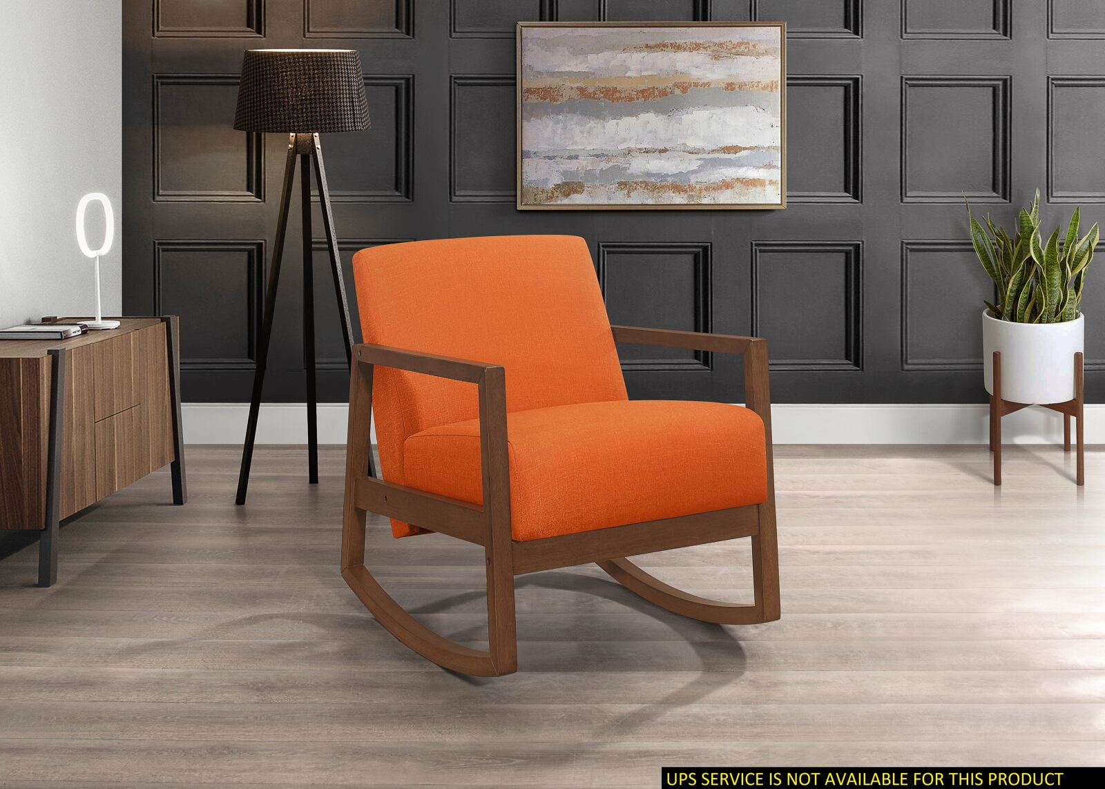 Rocking Chair, Modern Rocker Accent Chair with Hardwood Frame and Side ...