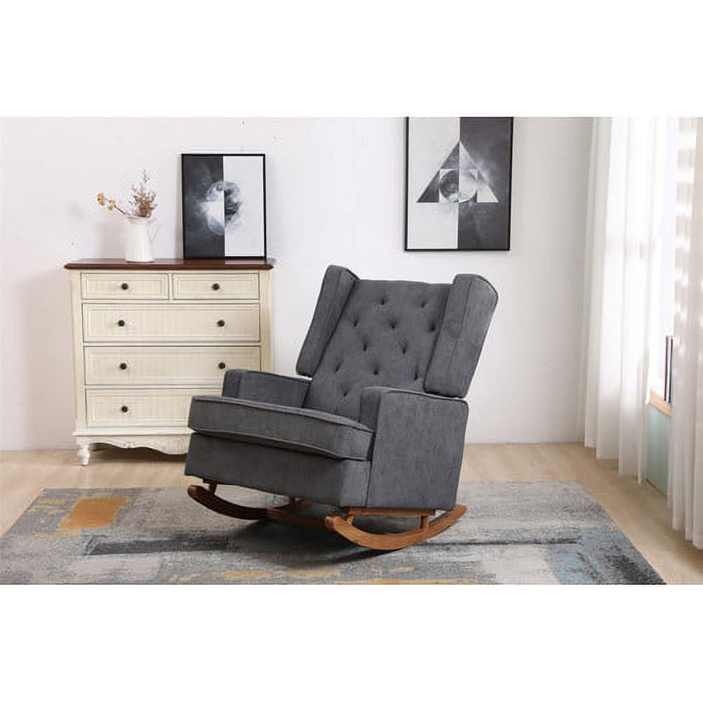 Rocking Chair Modern Upholstered Recliner Glider Chair, Mid Century ...