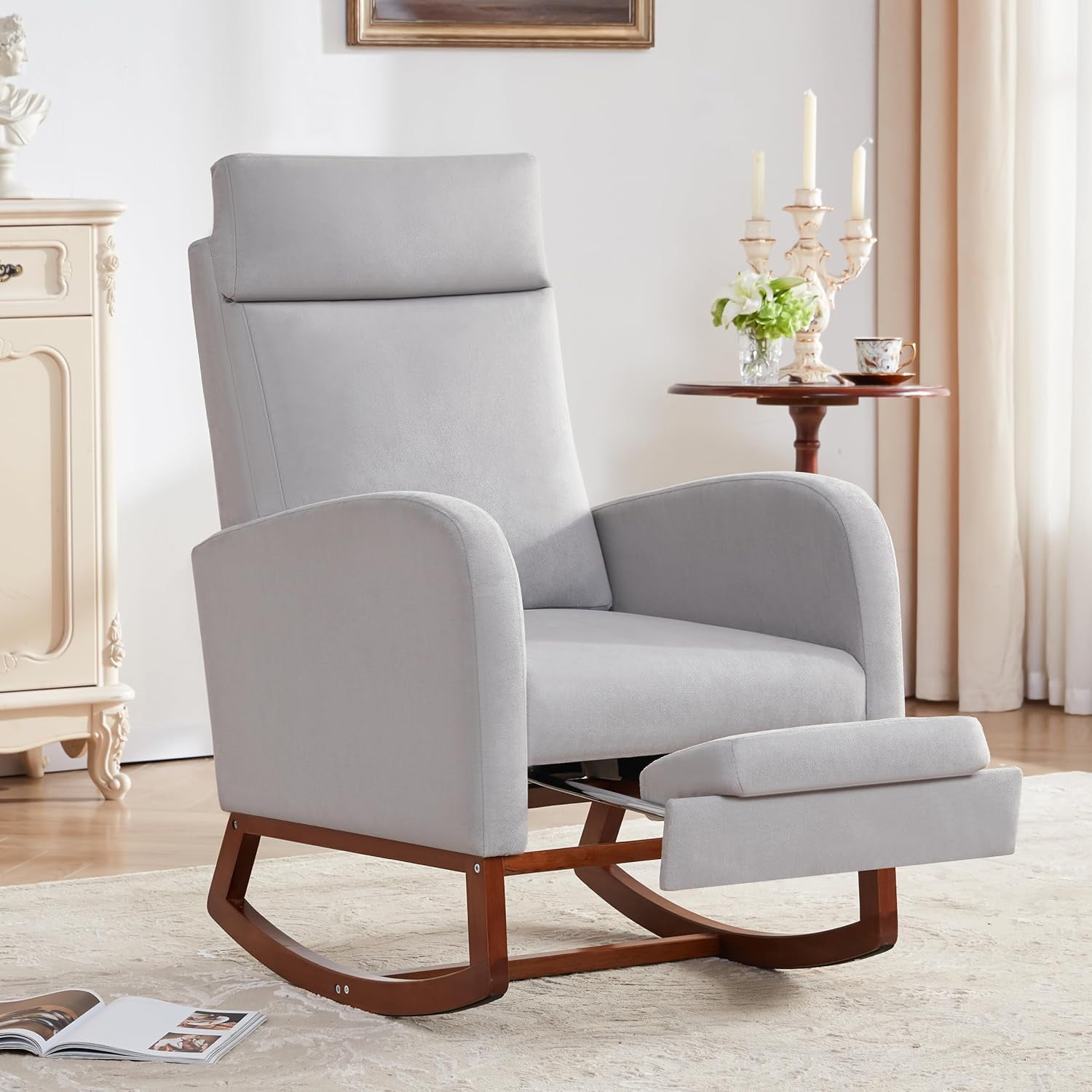 Rocking Chair Nursery Chair with Foot Rest, Nursery Rocking Chairs with ...