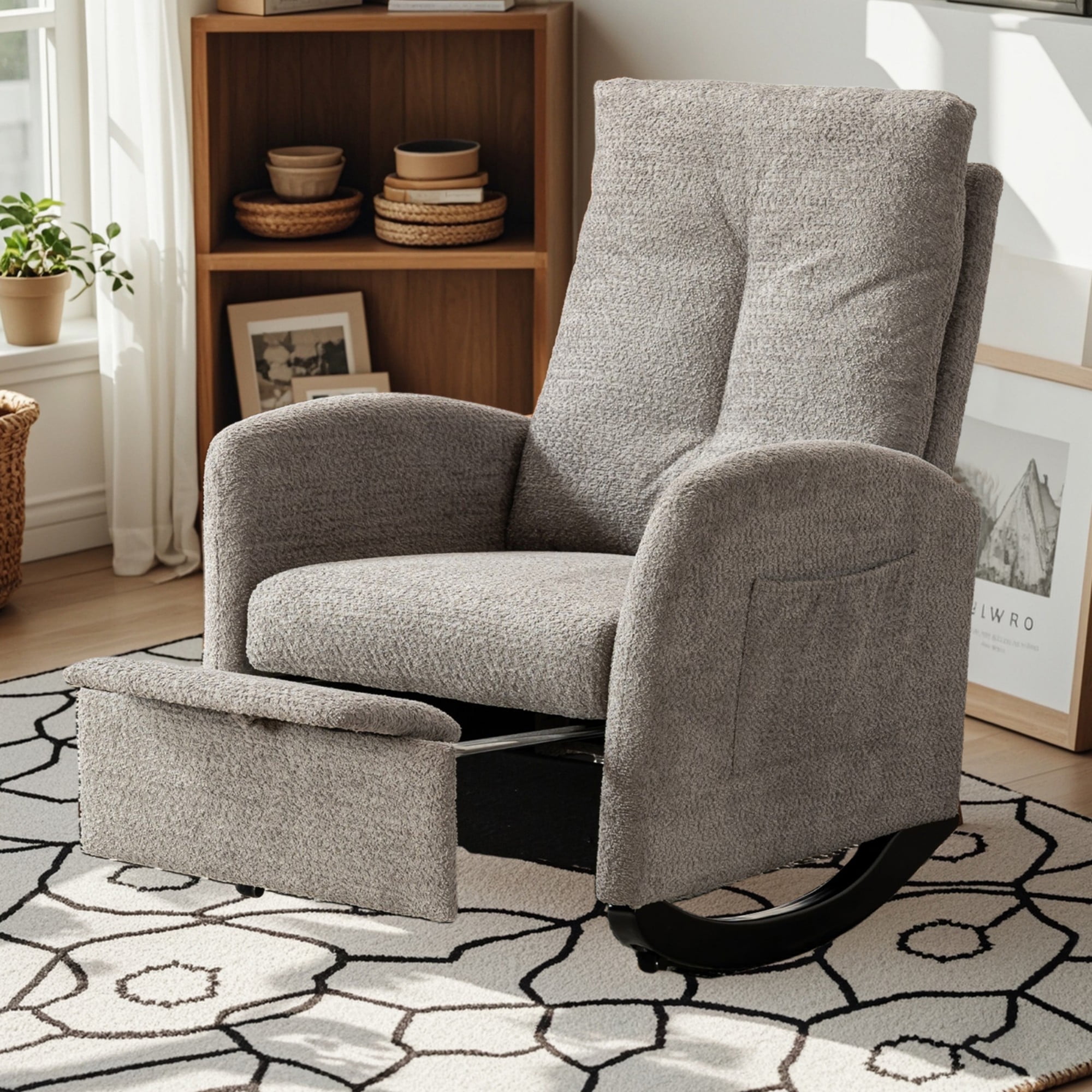 Rocking Chair Nursery, Rocking Chairs with Solid Wood Legs, Glider ...