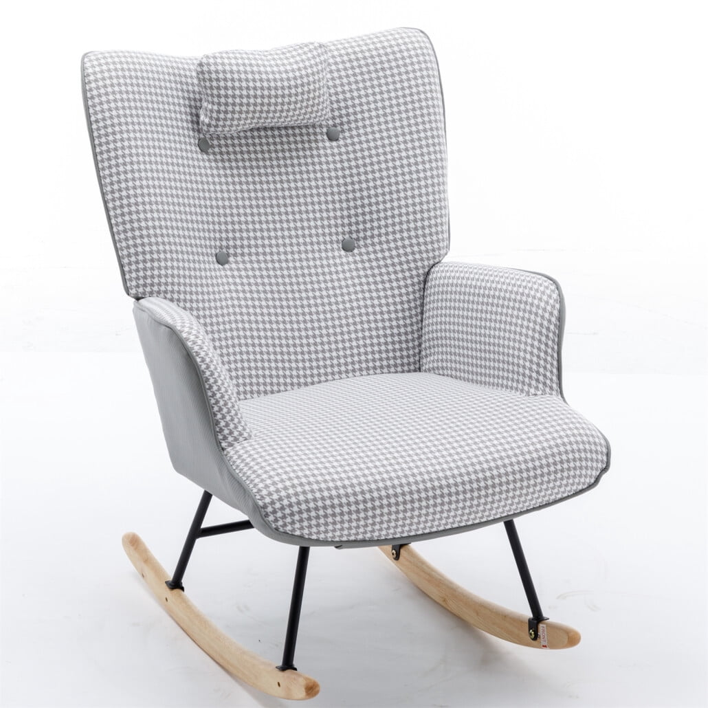 Rocking Chair Nursery, Glider Rocker with Wingback and Armrest, Built ...