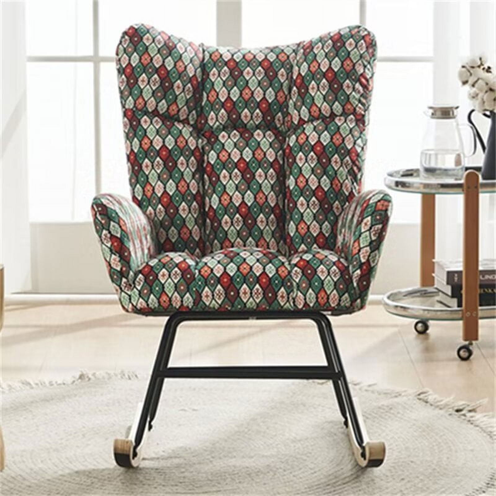 Rocking Chair Nursery, Modern Soft Fabric Glider Rocker with Padded ...