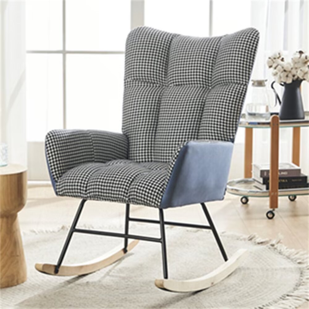 Rocking Chair Nursery, Modern Soft Leathaire Glider Rocker with Padded ...