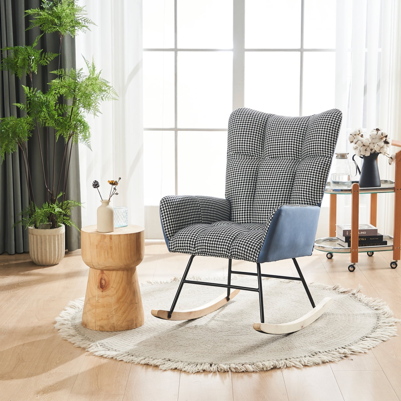 Rocking Chair Nursery, Nursery Rocking Chairs with High Backrest and ...