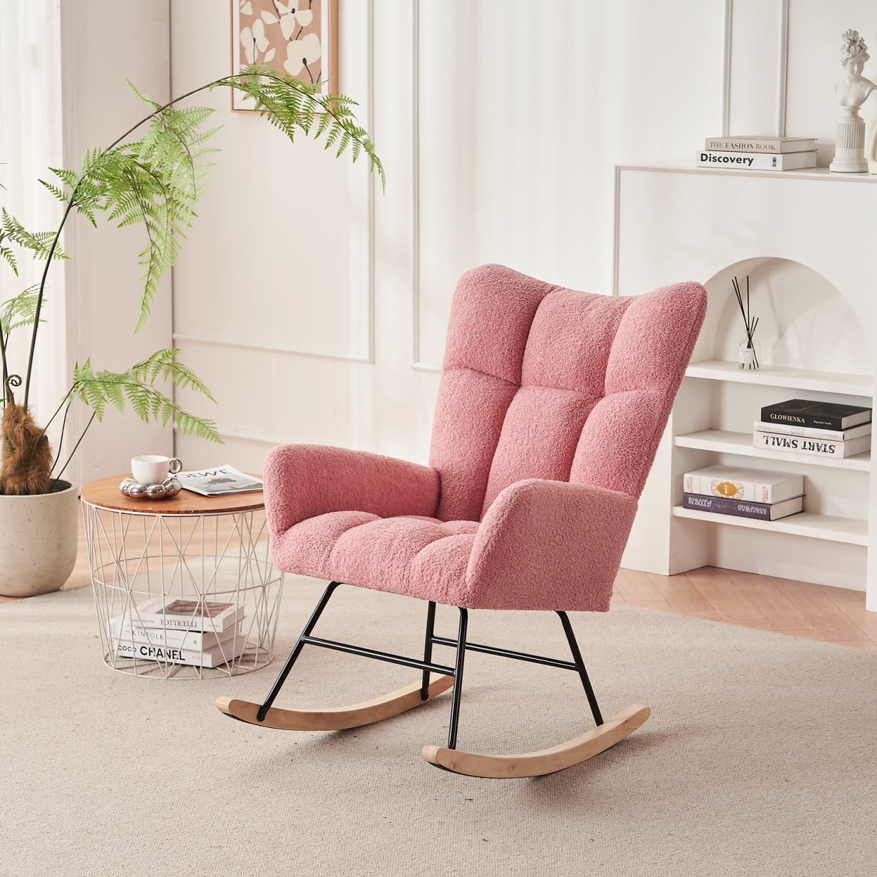 Rocking Chair Nursery, Nursery Rocking Chairs with High Backrest and ...