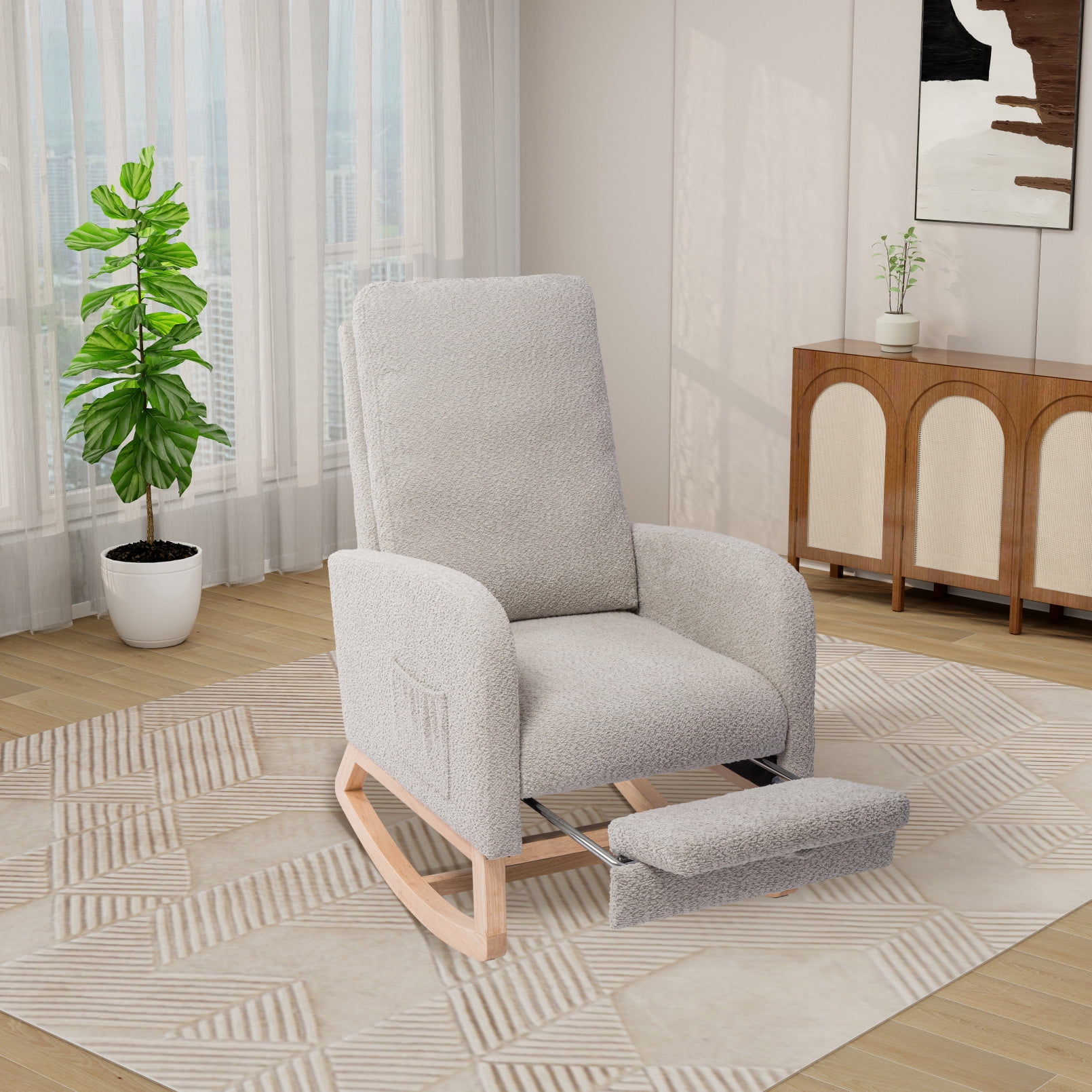 Rocking Chair Nursery, Nursery Rocking Chairs with Retractable Footrest ...