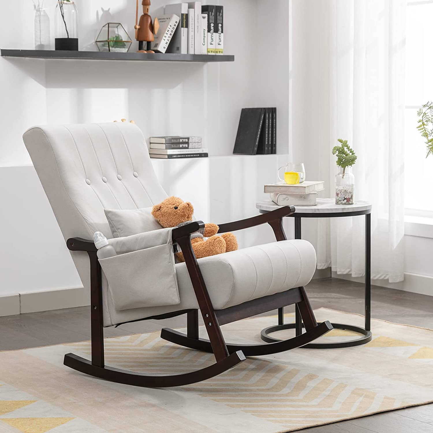 Rocking Chair Nursery, Rocker Glider Chair for Nursery High Back ...