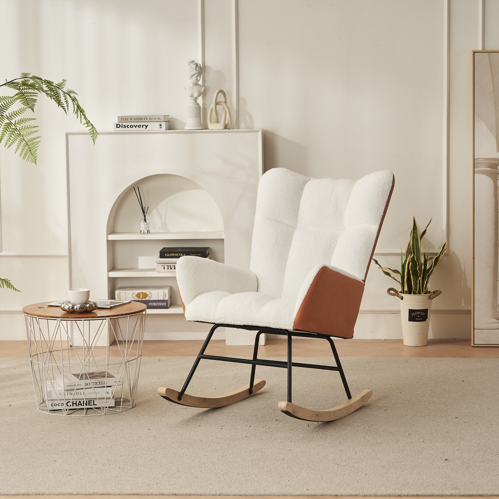 Rocking Chair Nursery, Teddy Upholstered Glider Rocker, Comfy Sofa ...