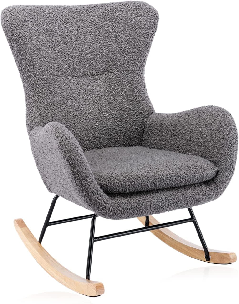 Rocking Chair Nursery, Teddy Upholstered Rocking Chairs with High ...
