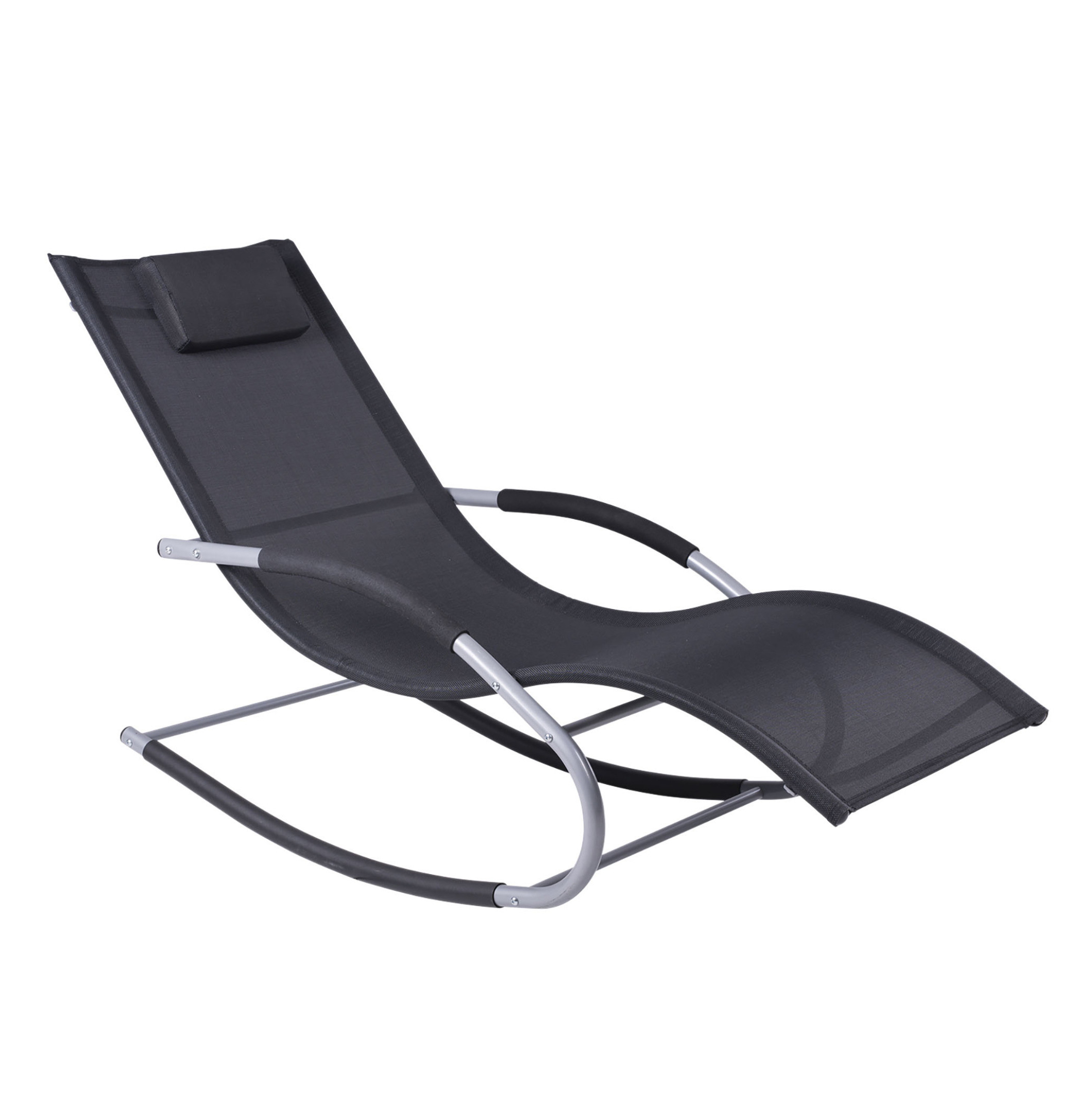 Rocking Chair Outdoor Chaise Lounge Chair Recliner Rocker with ...