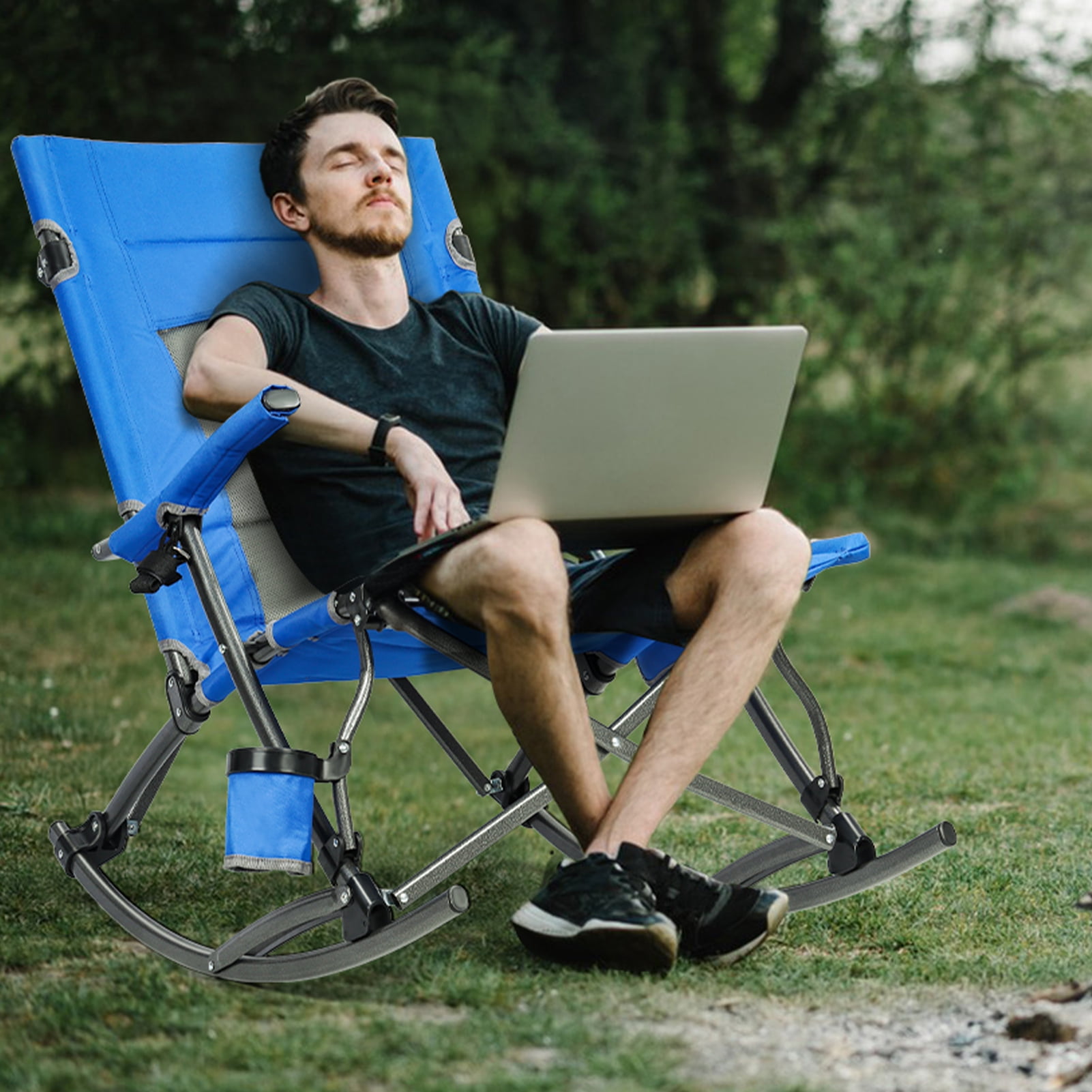 Rocking Chair, Oversized Folding Rocking Camping Chair, Adults Heavy ...