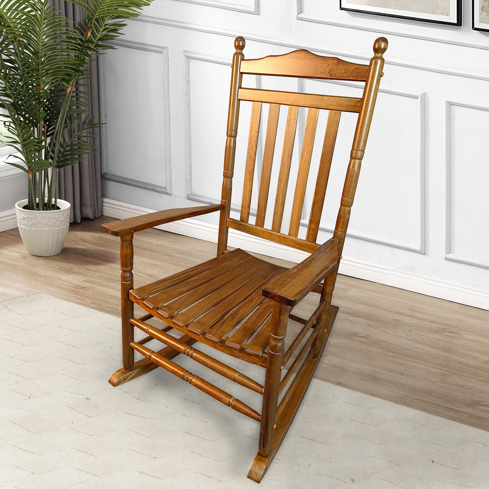 Rocking Chair For Patio Spaces, Balcony Porch Ideal, Solid Hardwood ...